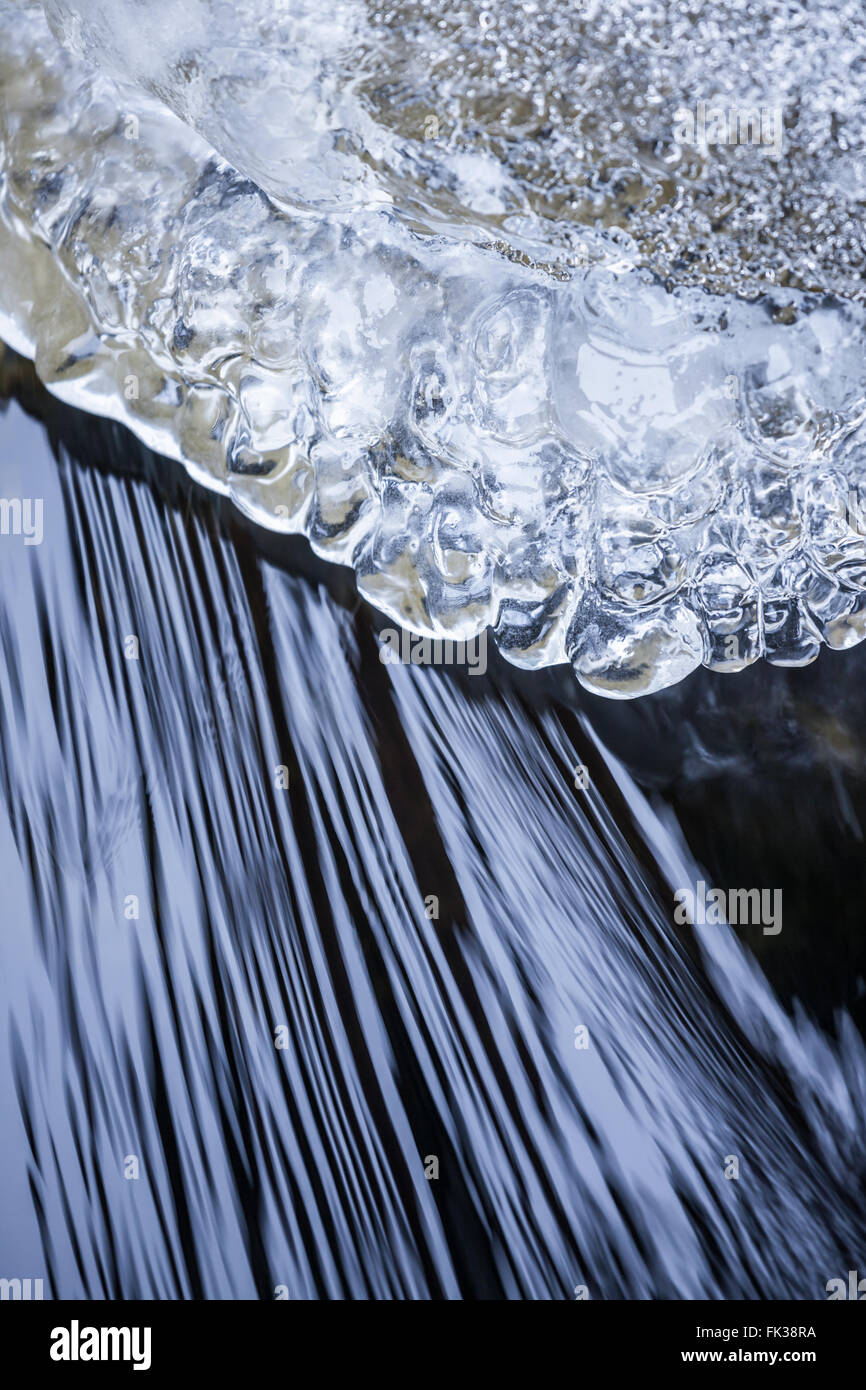 Ice formation and flowing water Stock Photo - Alamy