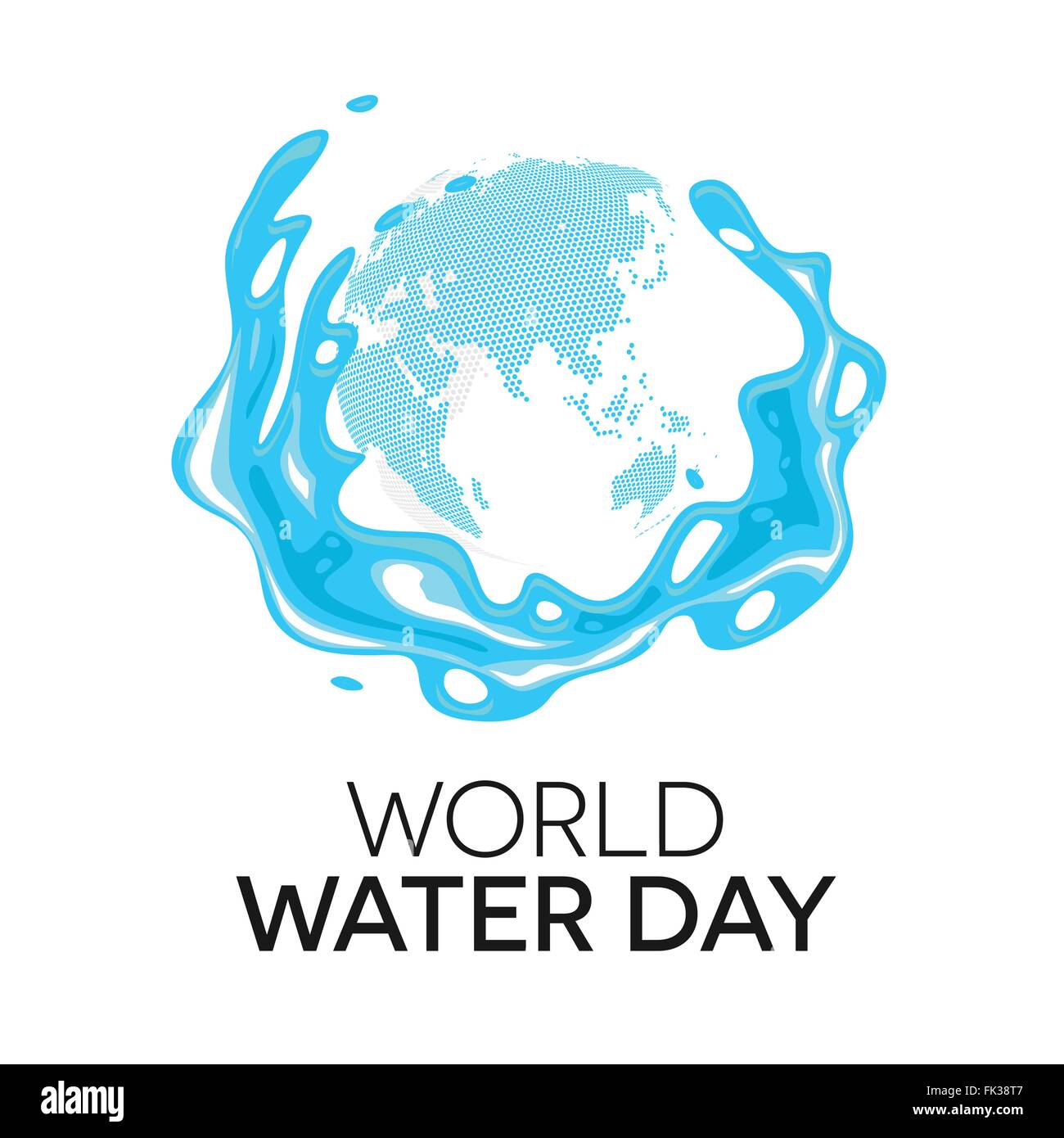 World water day greeting stock vector, round water splash Stock Vector ...