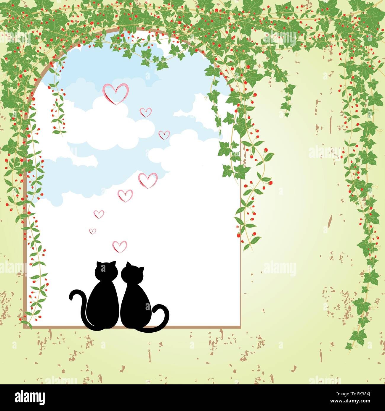 Cat spring time Stock Vector Images - Alamy