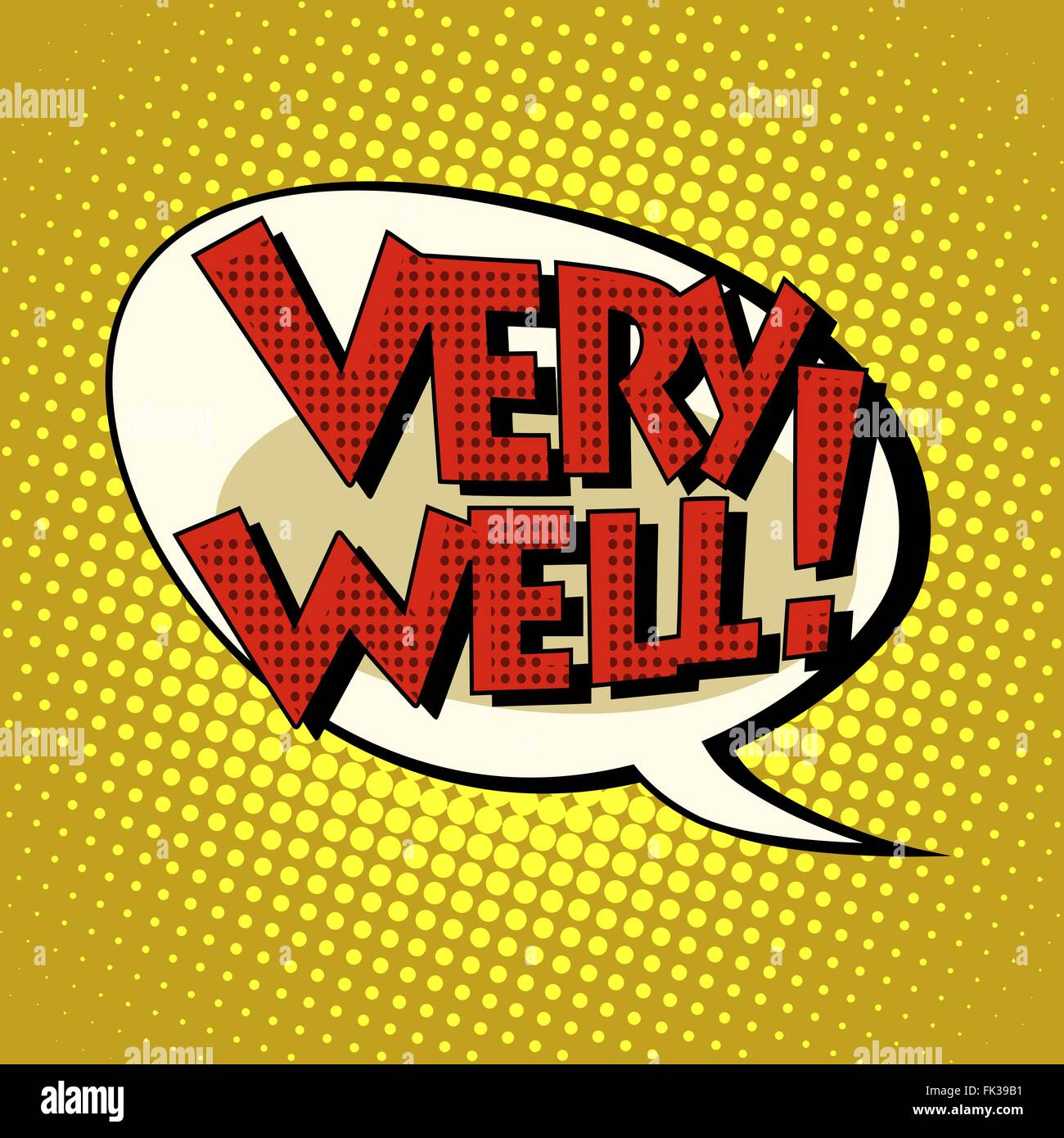 very well comic bubble retro text Stock Vector Image & Art - Alamy