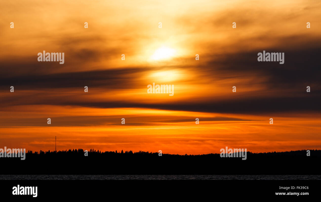 Fiery sunset background Stock Photo - Alamy