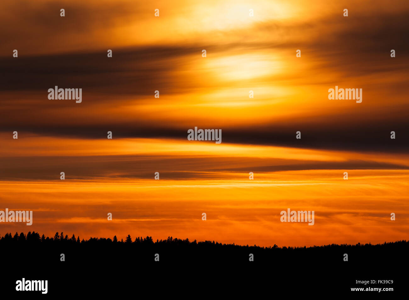 Fiery sunset background Stock Photo - Alamy