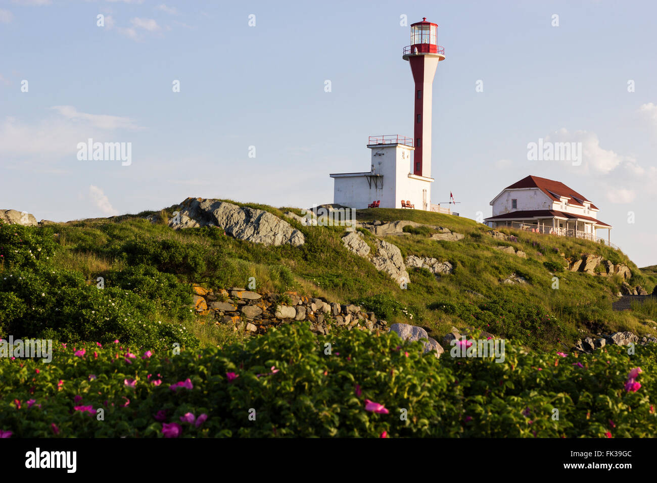 Cape Forchu Lighthouse in Nova Scotia in Canada Stock Photo - Alamy