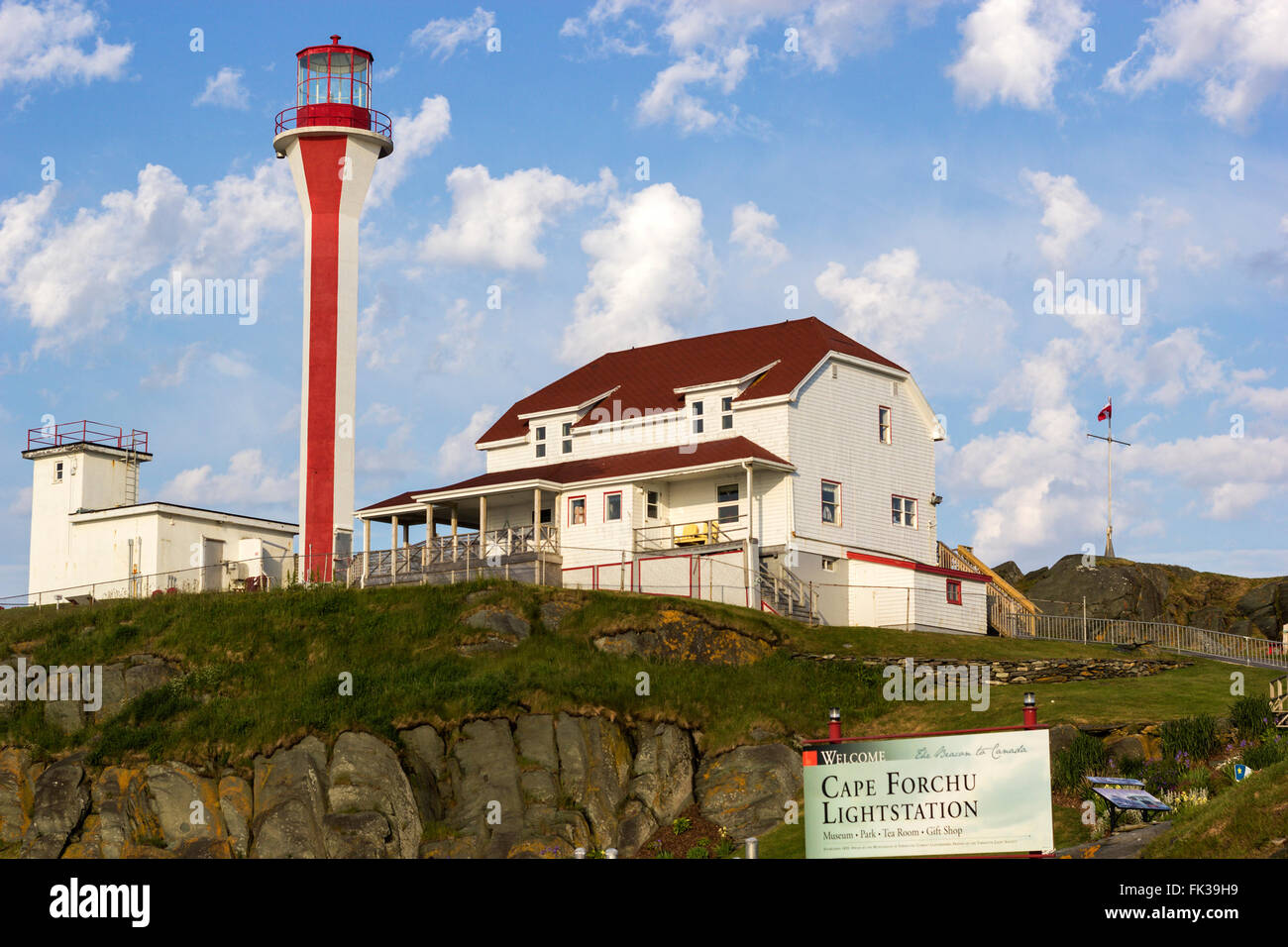 Cape Forchu Lighthouse in Nova Scotia in Canada Stock Photo - Alamy