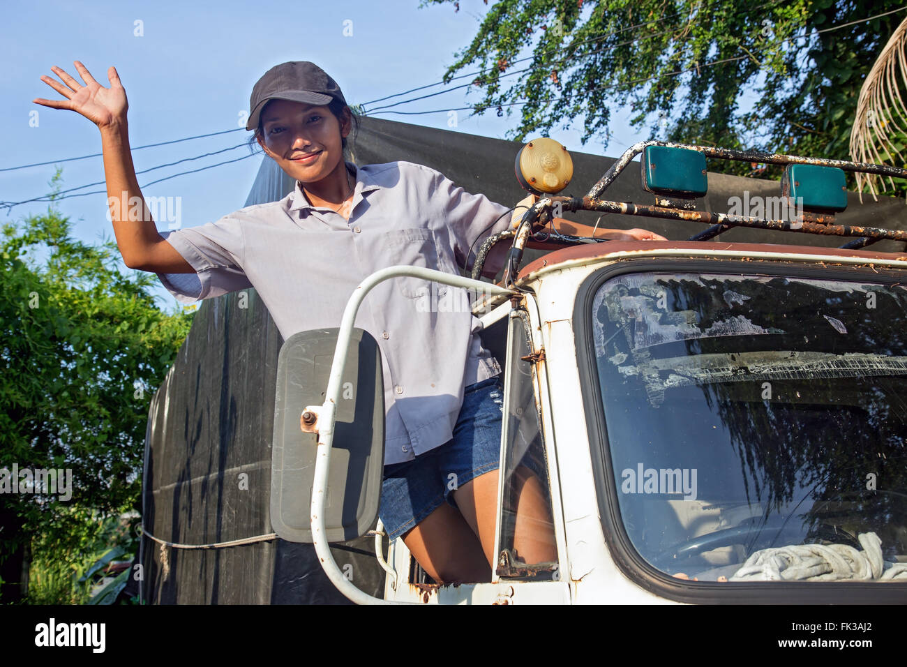 Truck driver climbs into his truck hi-res stock photography and images ...