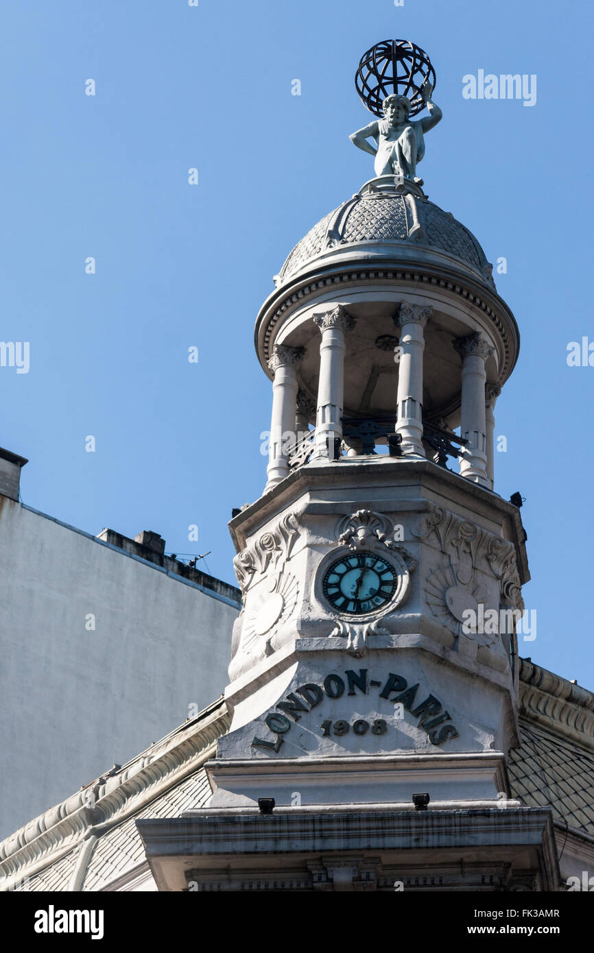 Clock Tower Historical Building Facade Montevideo Uruguay Stock Photo ...