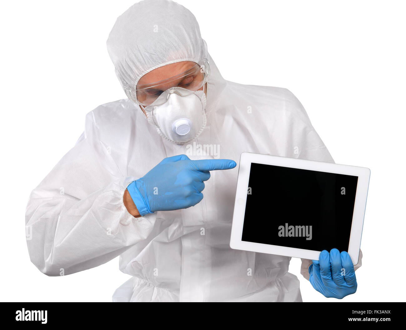 Medical Researcher Shows Tablet Stock Photo - Alamy