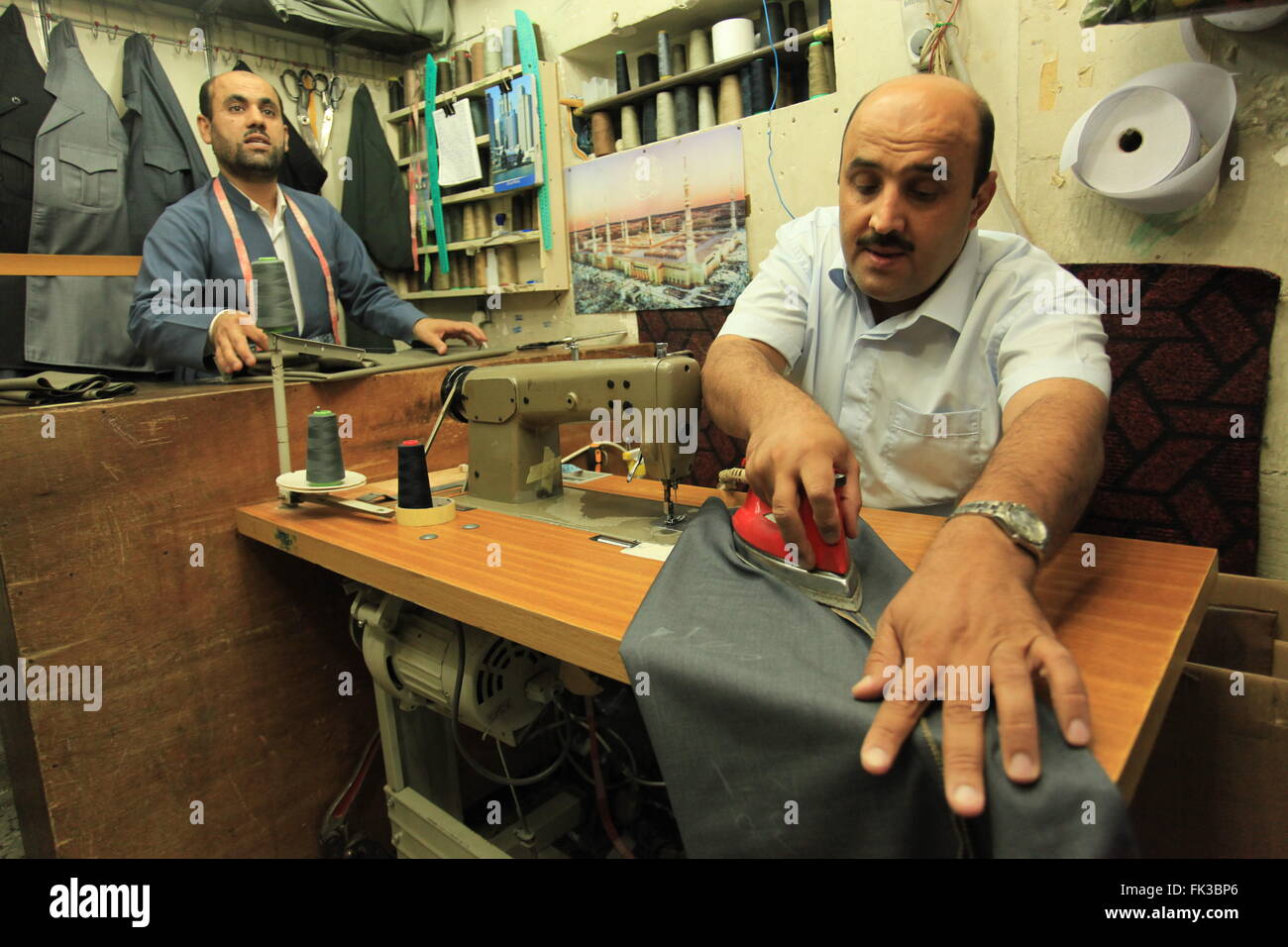 Kurdish tailors in their workshop at Erbil bazaar Stock Photo - Alamy