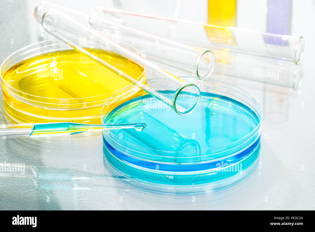 Laboratory Equipment Scientific Research, reflective white background ...