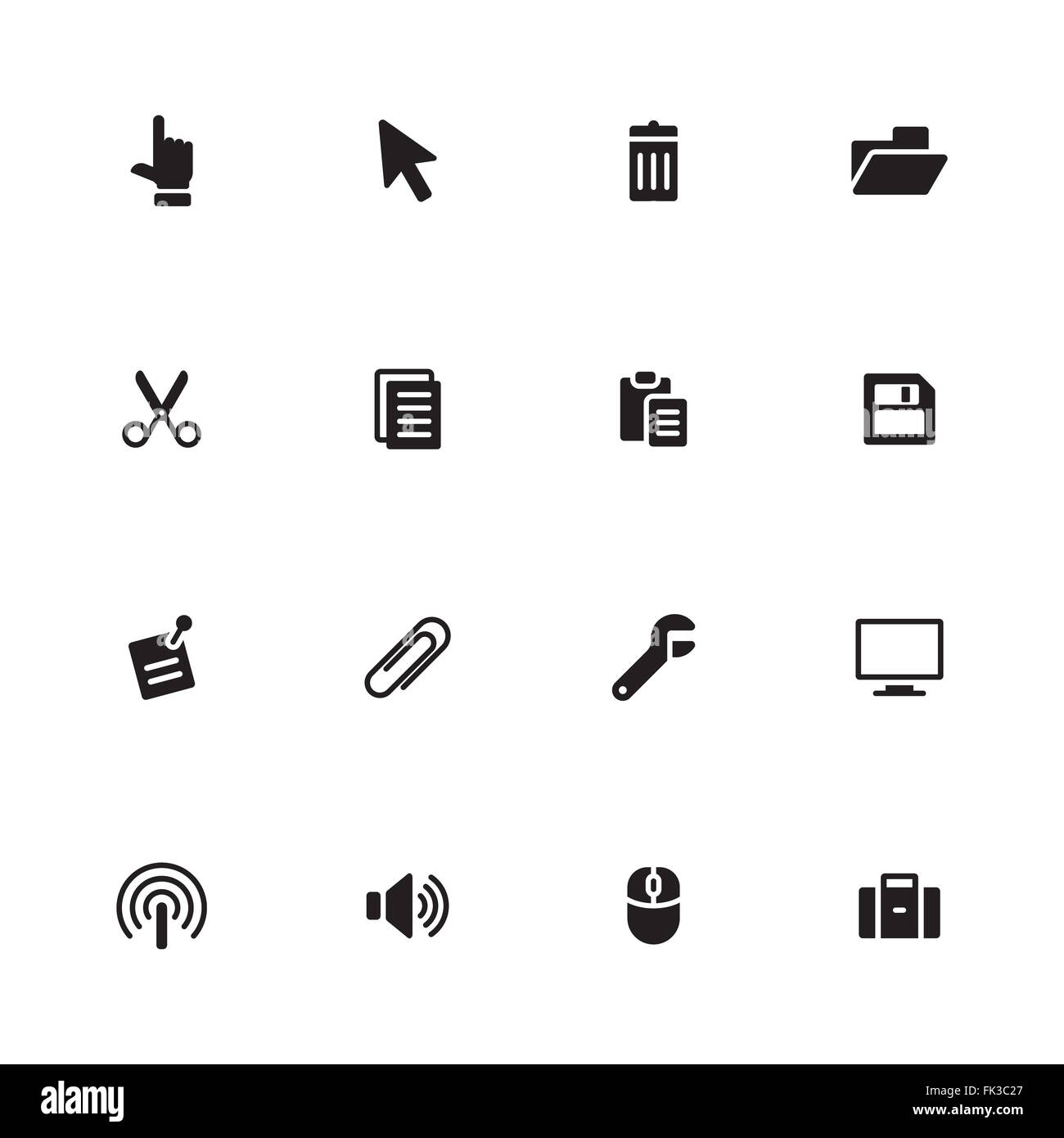 [JPEG] black simple flat computer and technology icon set for web, UI ...
