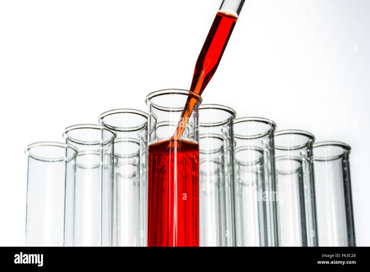 Test tubes and pipette drop, Laboratory Glassware for chemical research ...