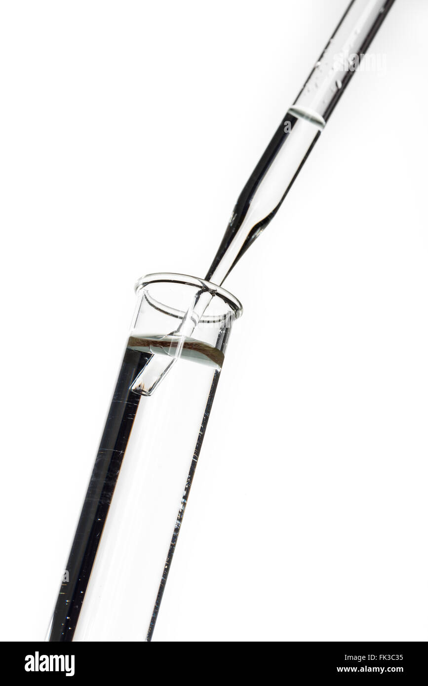 Test tubes and pipette drop, Laboratory Glassware for chemical research ...