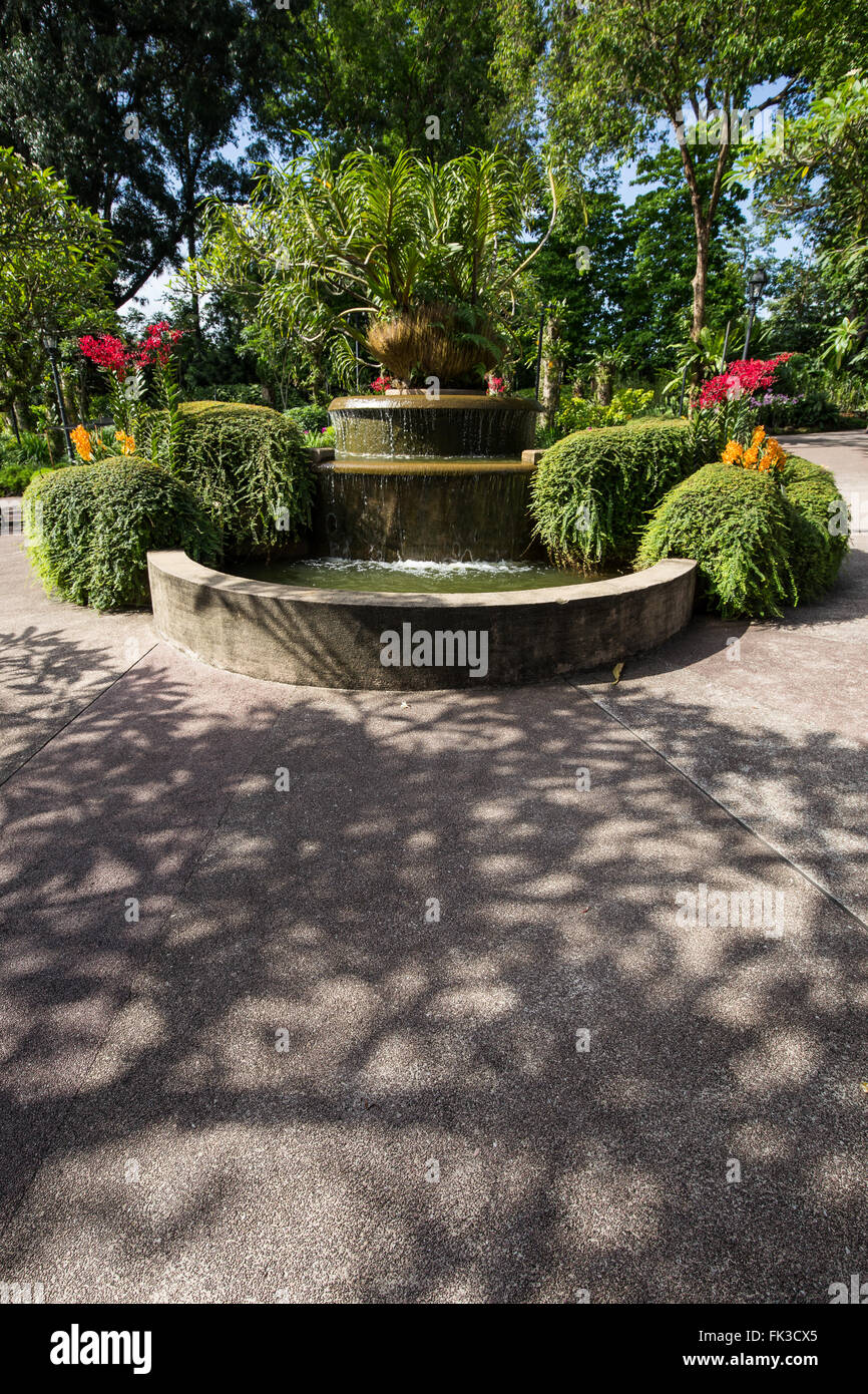 Tiger Orchid Fountain at National Orchid Garden Singapore Stock Photo ...