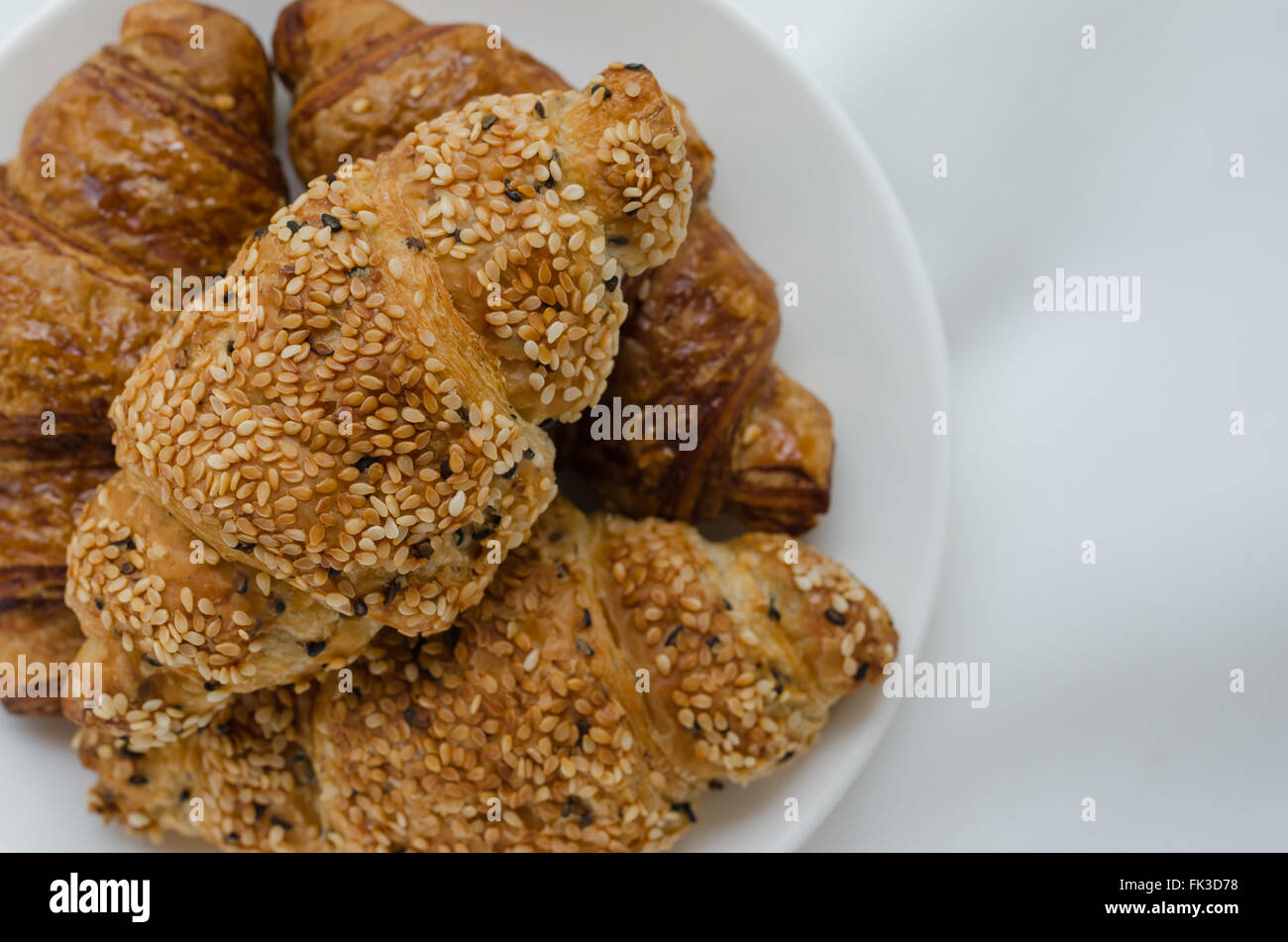 Sesame Croissant for Breakfast Stock Photo - Alamy