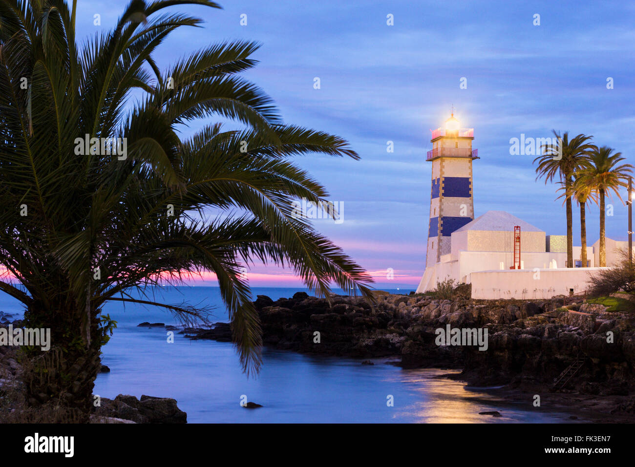 Santa Maria Lighthouse in Cascais in Portugal Stock Photo - Alamy