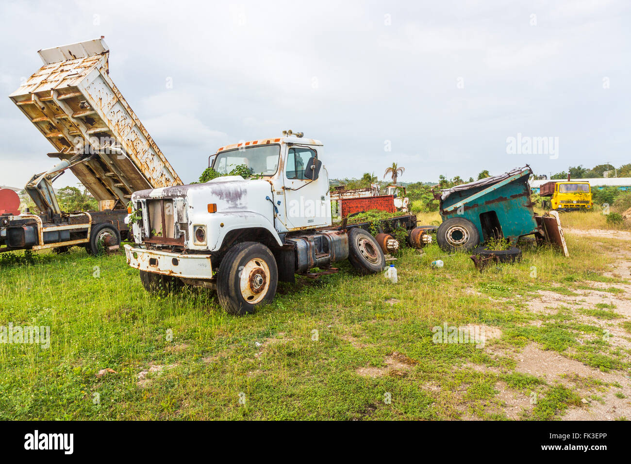 Dilapidated commercial truck vehicle, Ogg Spencer's Trucking scrapyard ...