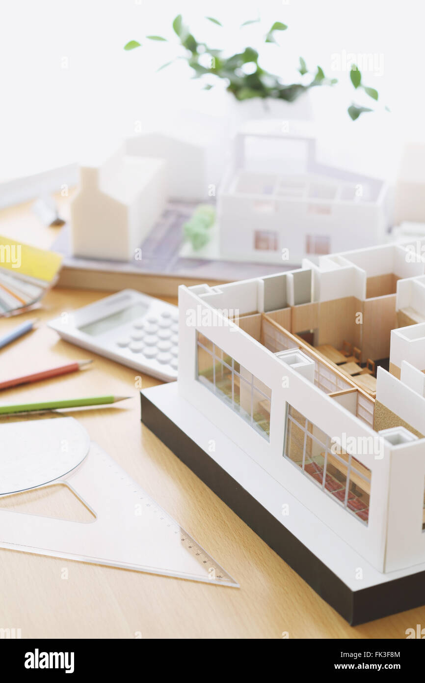 House miniature in an architect studio Stock Photo - Alamy