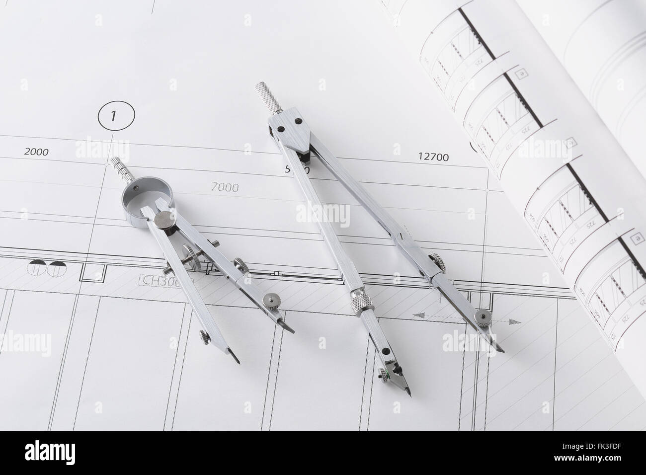 Planimetries in an architect studio Stock Photo - Alamy