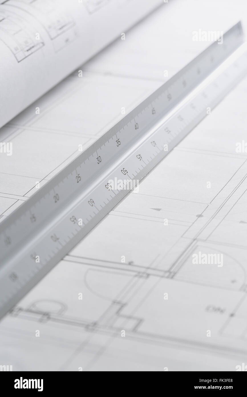 Planimetries in an architect studio Stock Photo - Alamy
