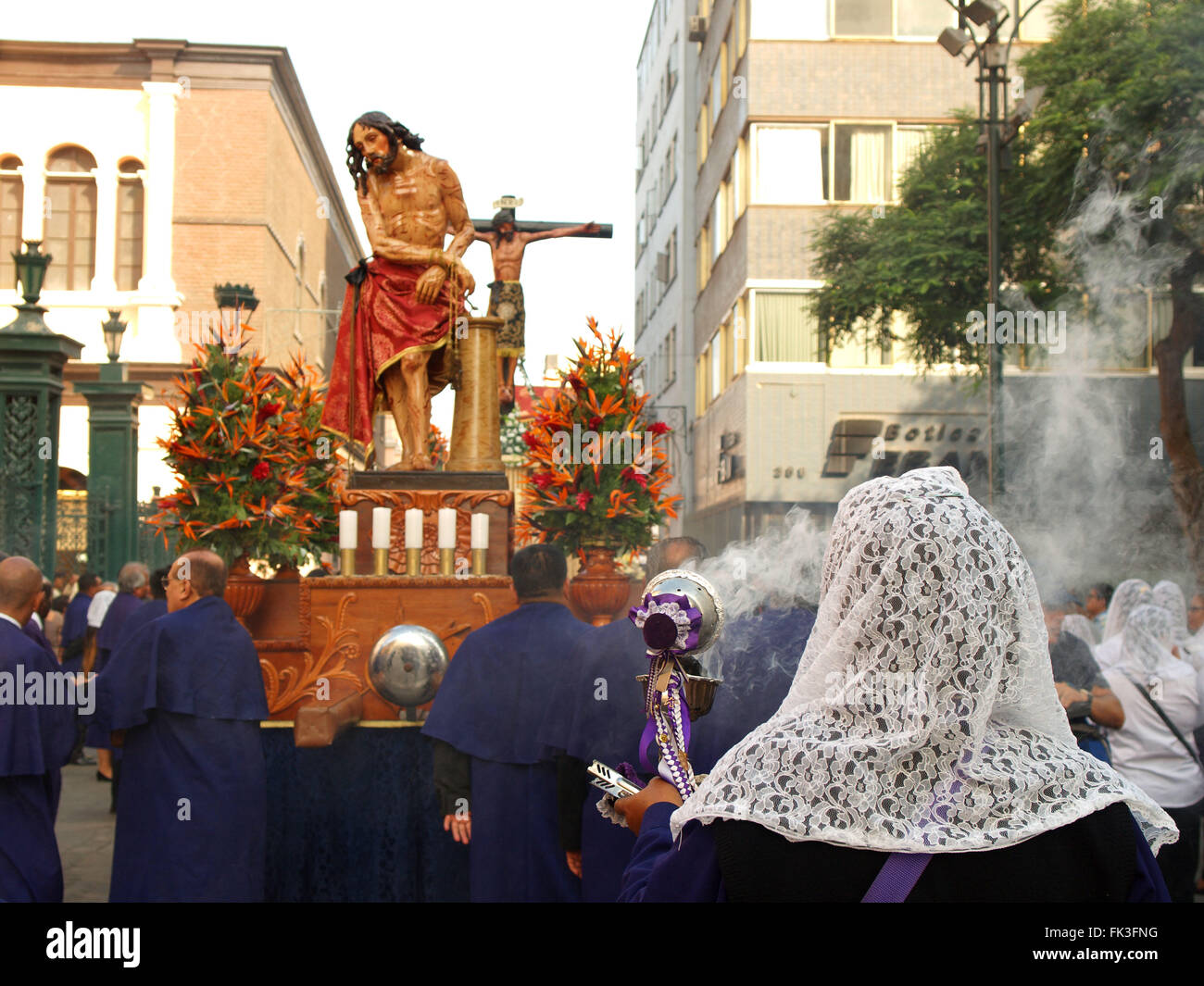 Lima, Peru. 06th Mar, 2016. Devotees took the first processional in the ...