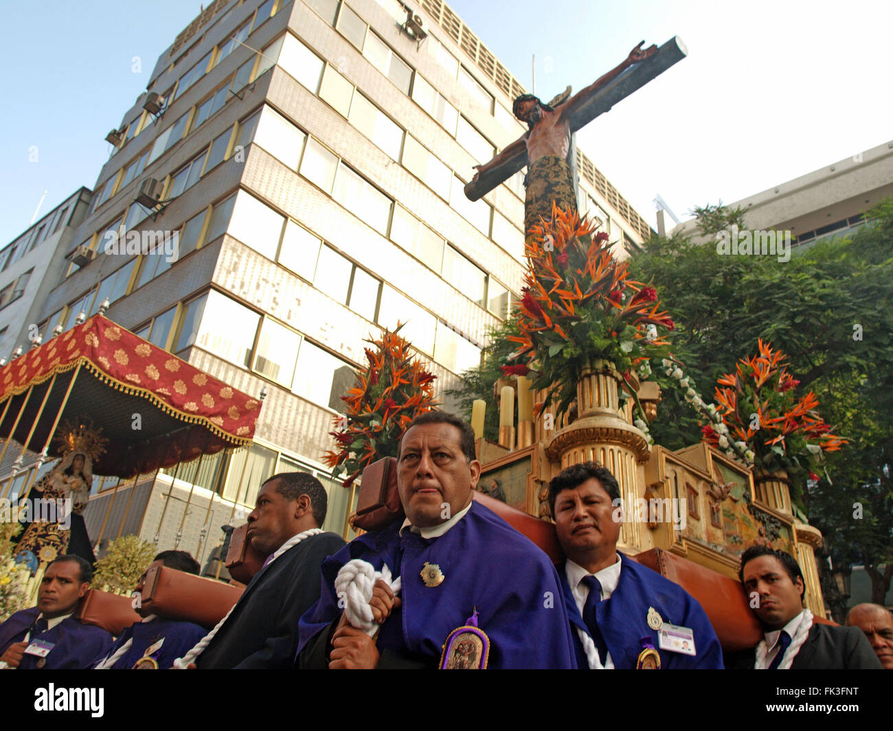 Lima, Peru. 06th Mar, 2016. Devotees took the first processional in the ...