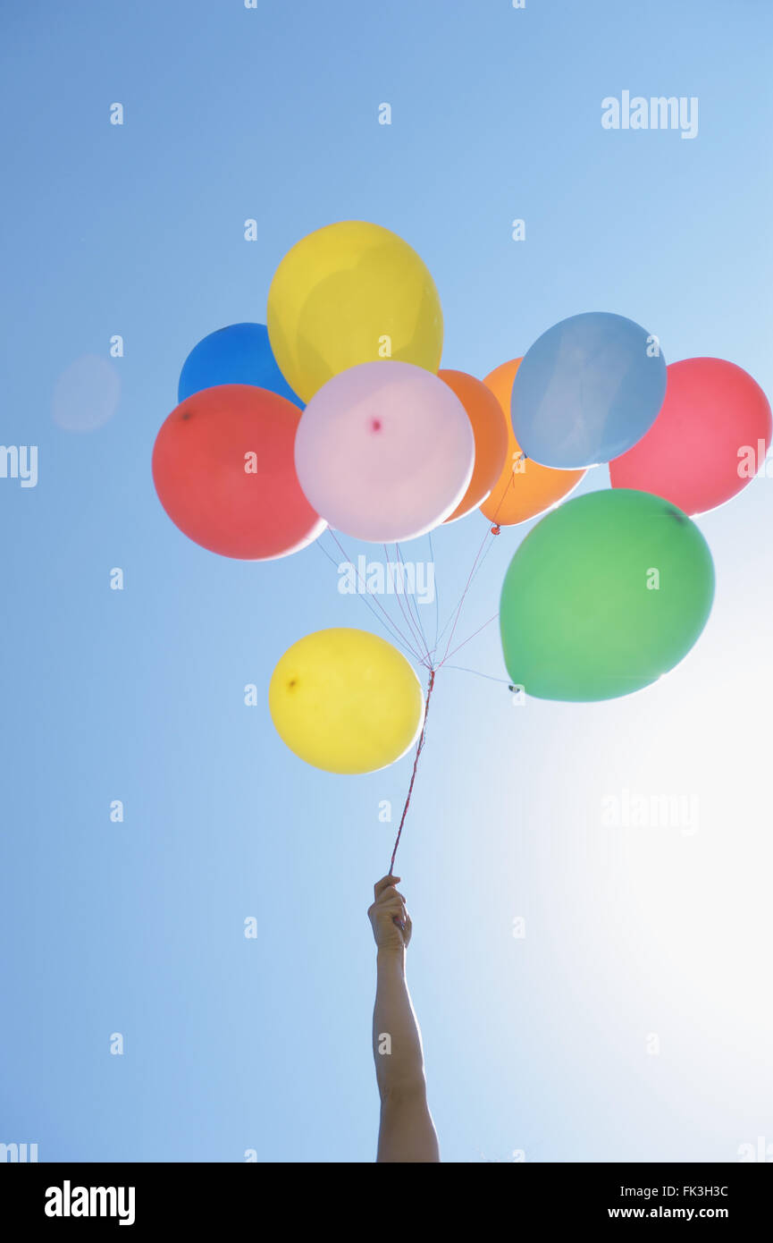 Balloons in the sky Stock Photo - Alamy