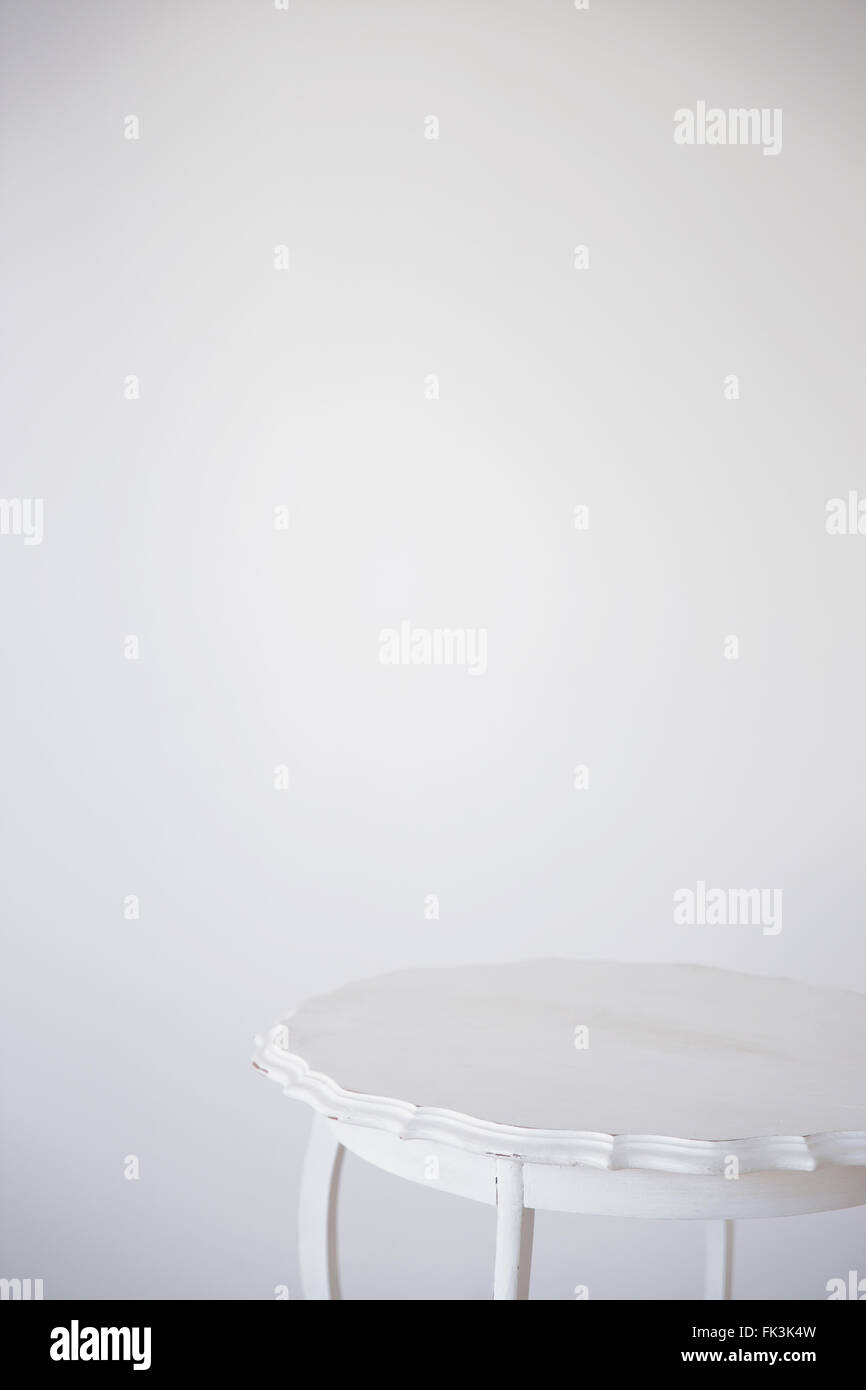 White wooden table Stock Photo - Alamy