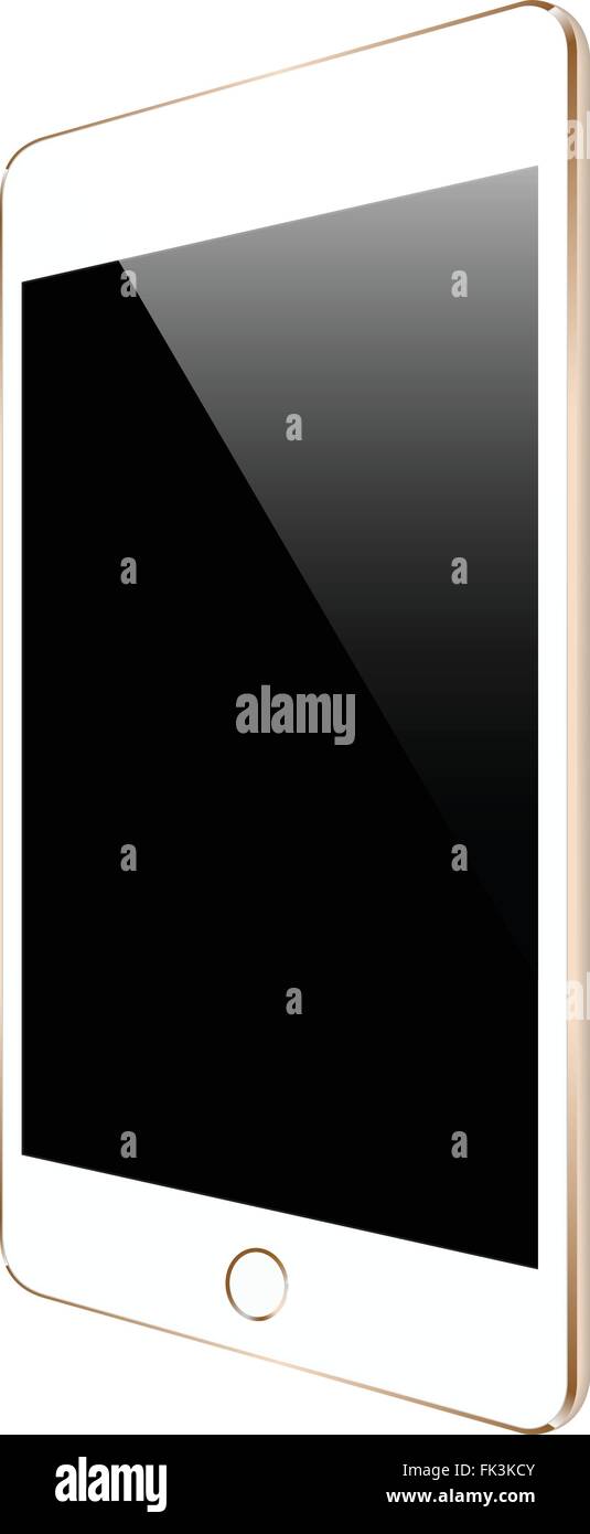 mockup gold tablet isolated on white vector design Stock Vector Image ...