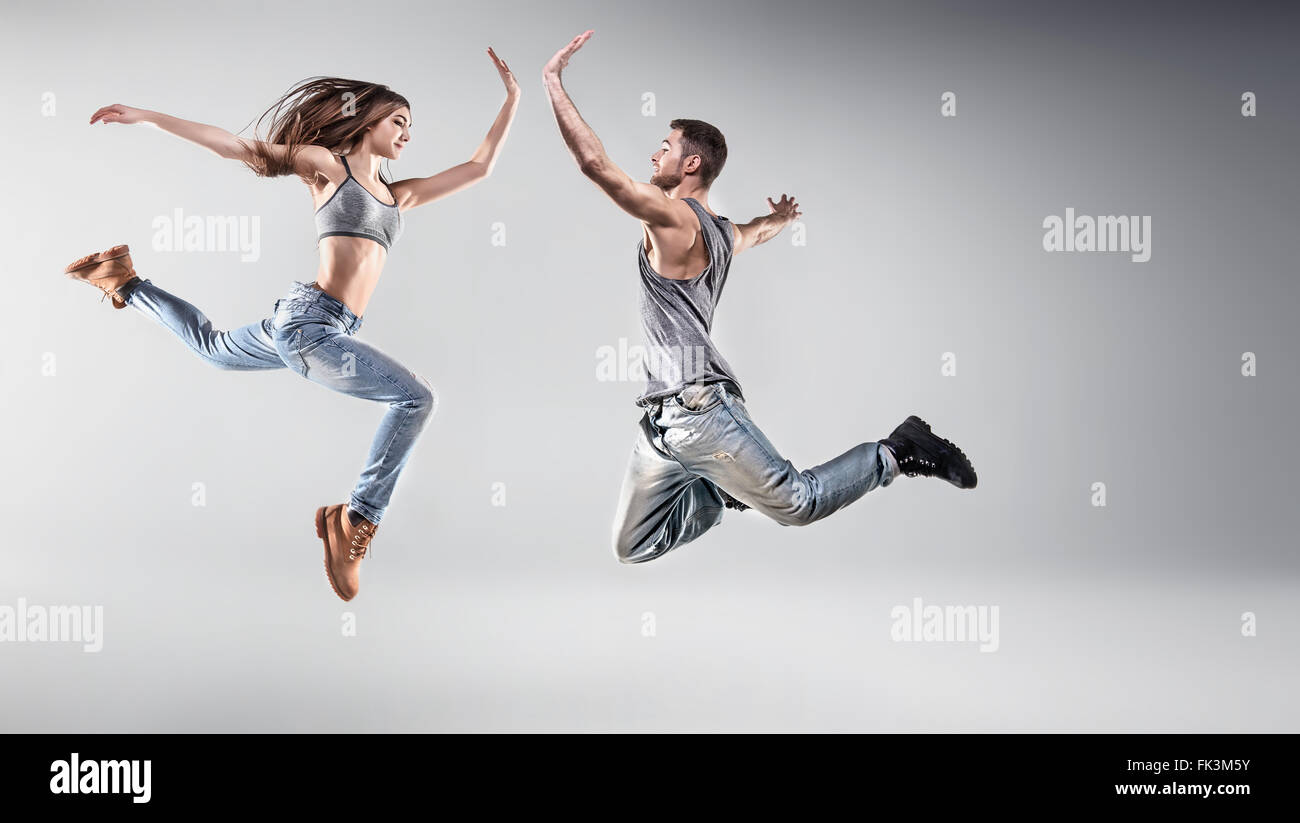 Portrait of a young dancing friends Stock Photo - Alamy