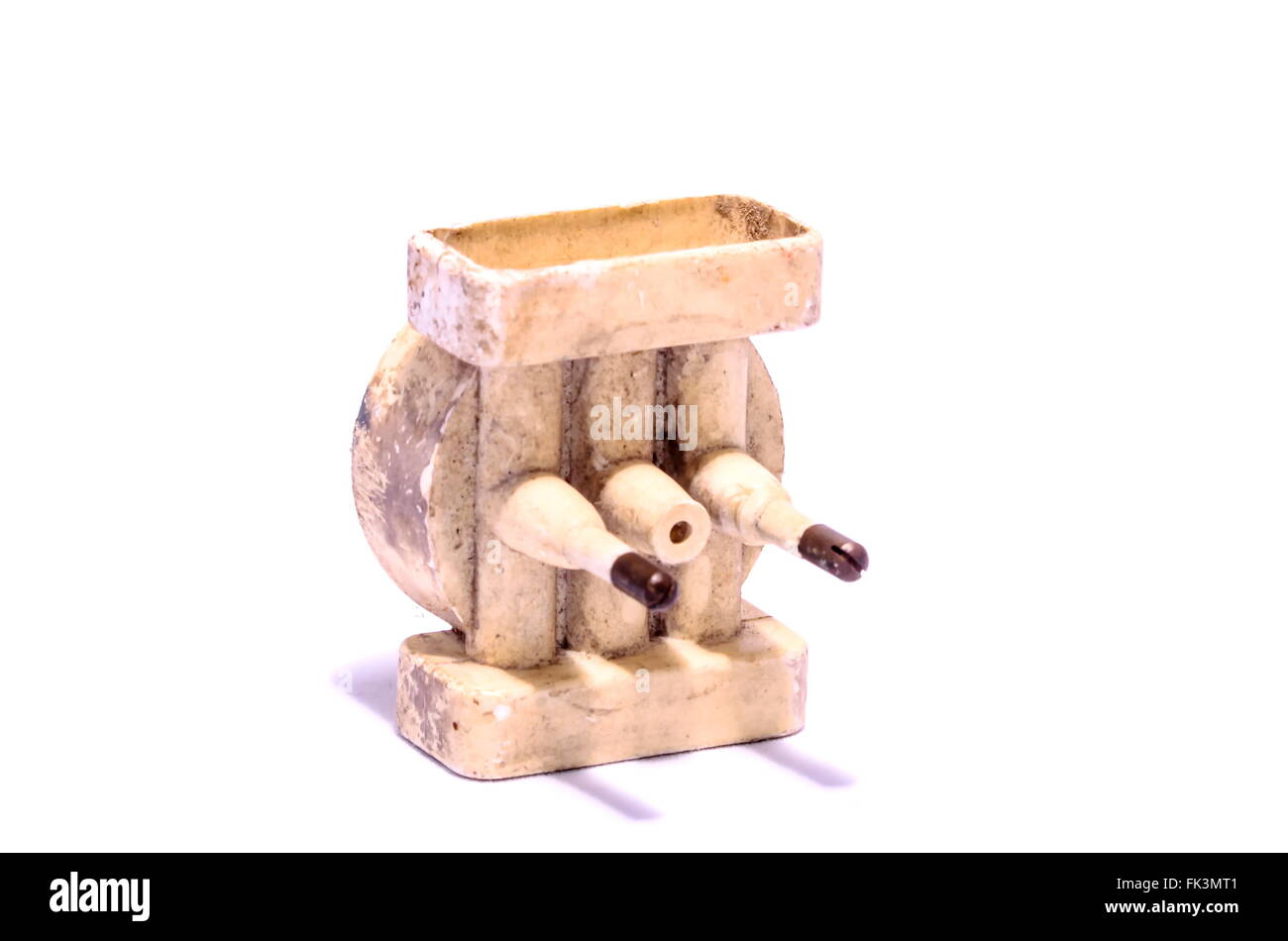 Old Vintage Triple Electrical Outlet Stock Photo - Alamy