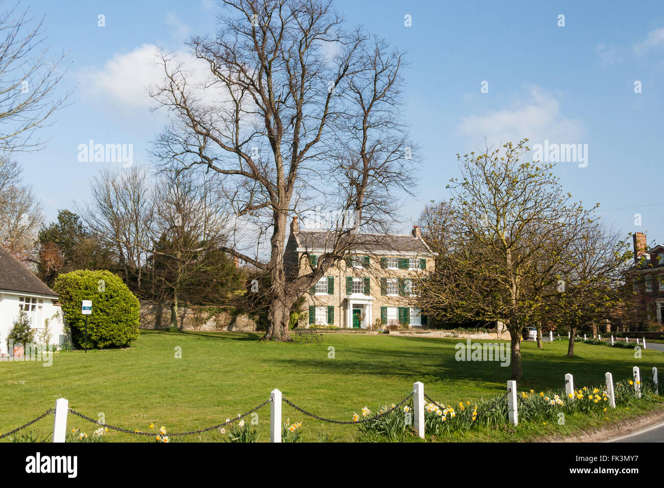 Wickhambreaux, Kent. 18th century Wickham Court. Large three story ...