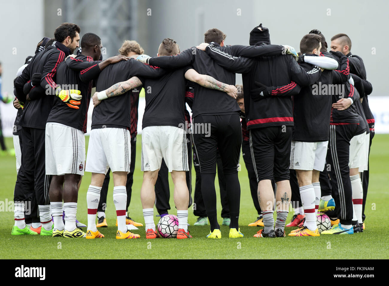 Reggio Emilia, Italy. 6th Mar, 2016. Milan team group Football/Soccer ...
