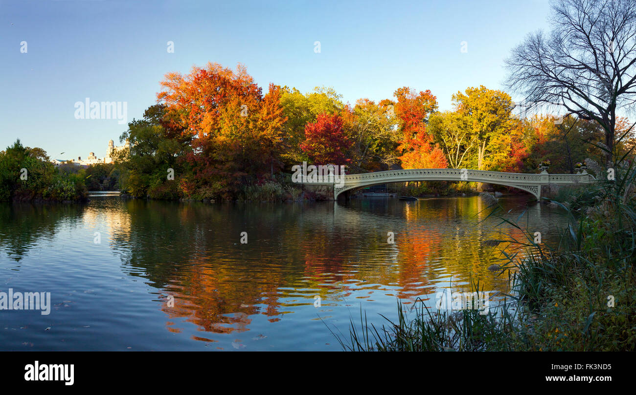 Central Park Colorful Fall Panoramic Landscape Scene in Manhattan, New ...