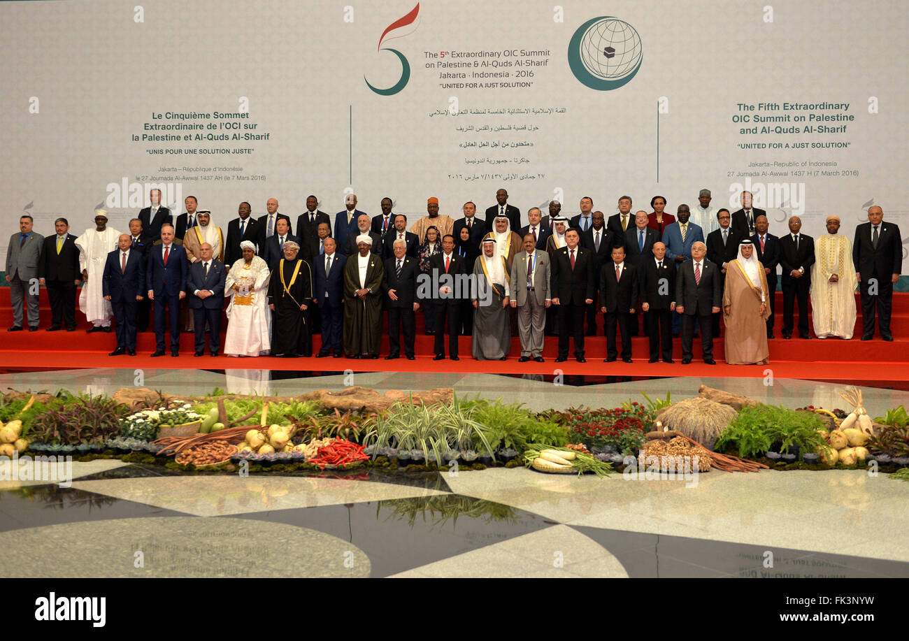 Jakarta, Indonesia. 7th Mar, 2016. Participants pose for a group photo ...
