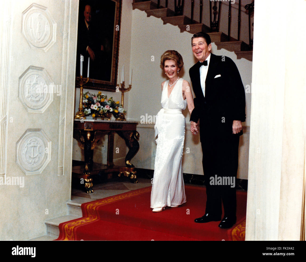 United States President Ronald Reagan and first lady Nancy Reagan ...
