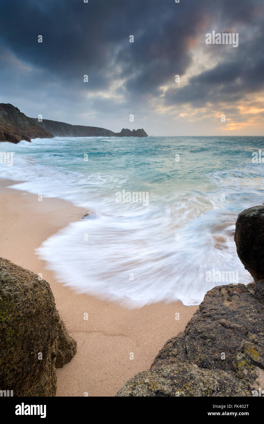 Porthcurno; Dawn; Cornwall; UK Stock Photo - Alamy