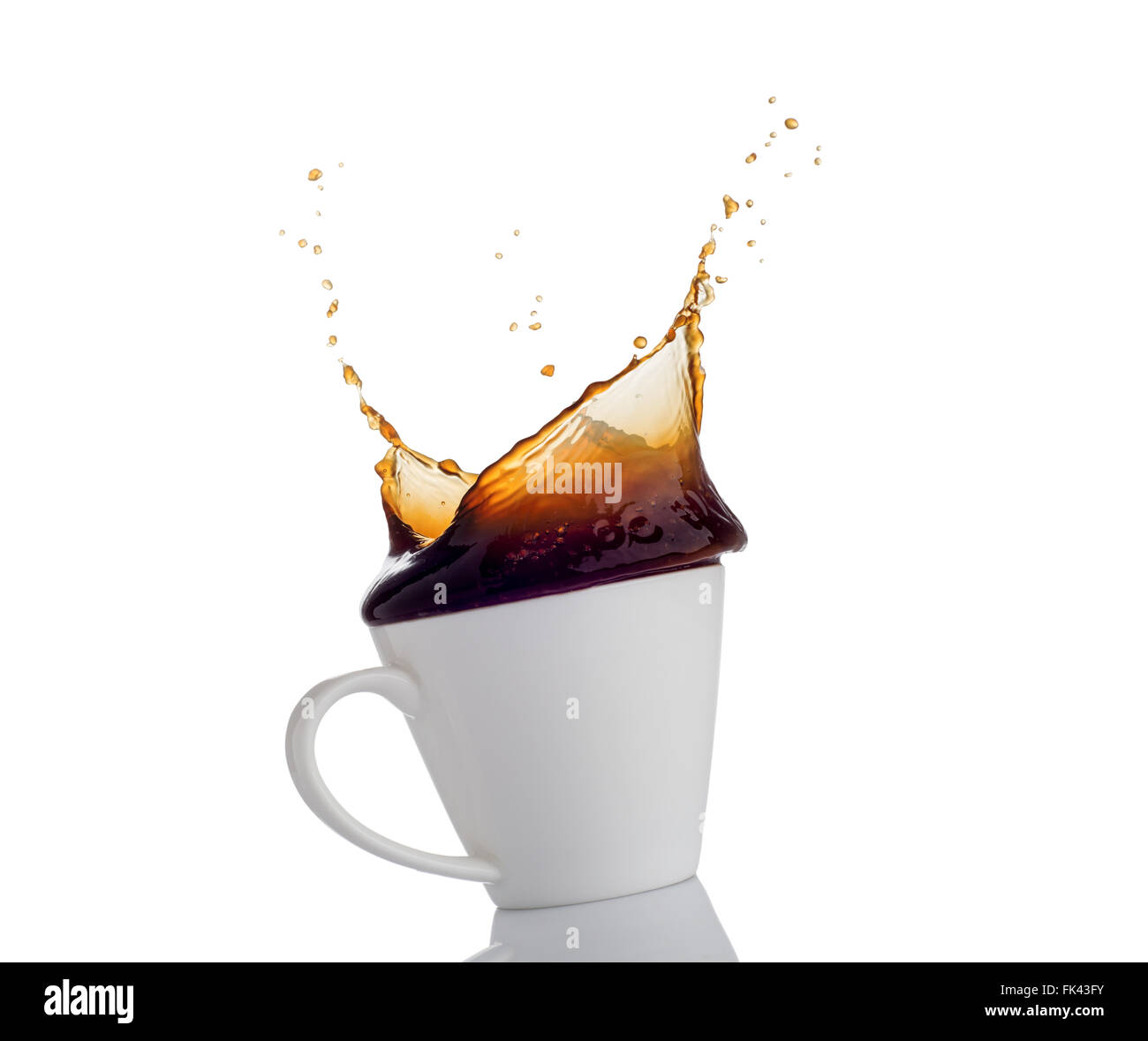 Coffee splash from a cup Stock Photo - Alamy