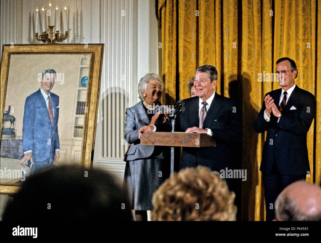 United States President George H.W. Bush officiates at the presentation ...