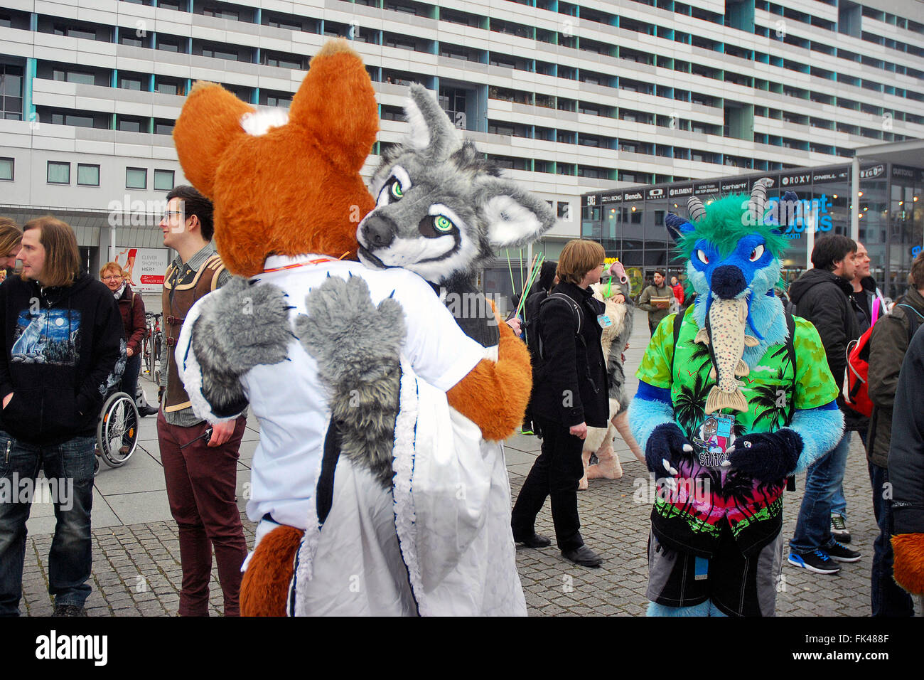 Furry fandom take part on a "Furry Walk" at the screening of the ...
