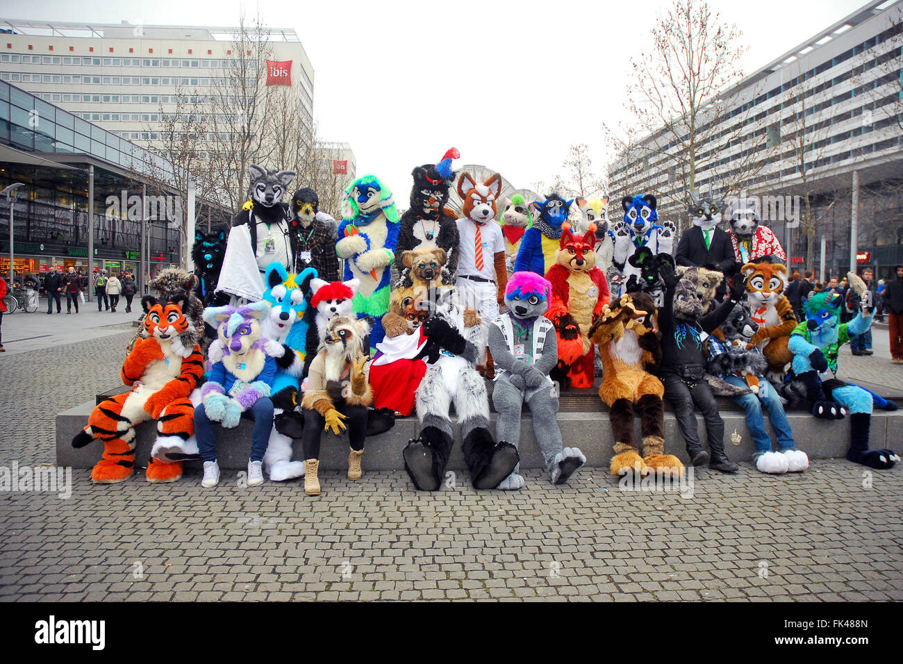 Furry fandom take part on a "Furry Walk" at the screening of the ...