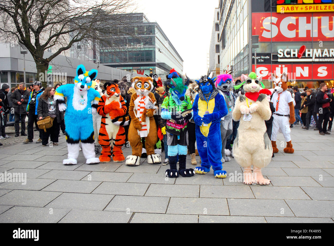 Furry fandom take part on a "Furry Walk" at the screening of the ...