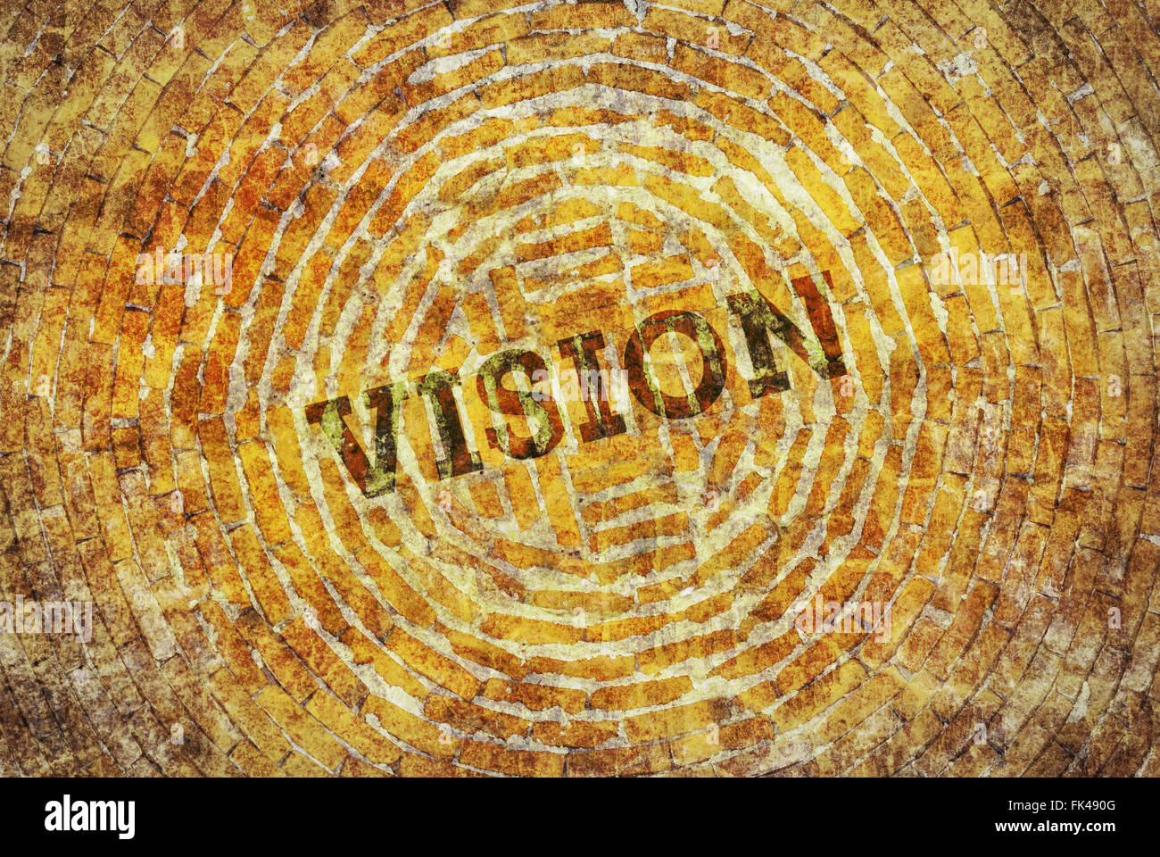 Single word Vision written on a yellow abstract background Stock Photo ...
