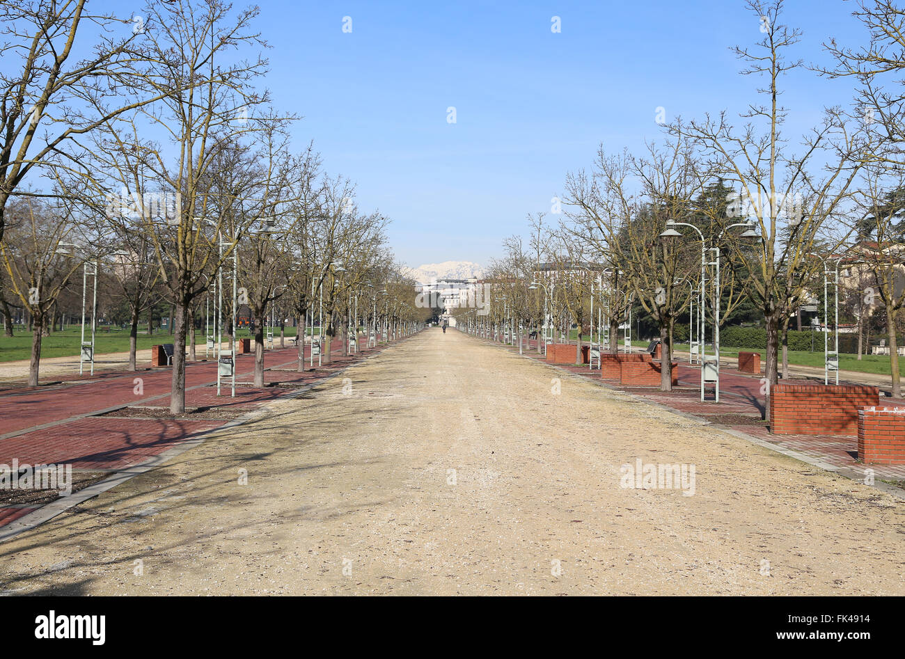 Avenue in the middle of the public park called CAMPO MARZO in the city ...