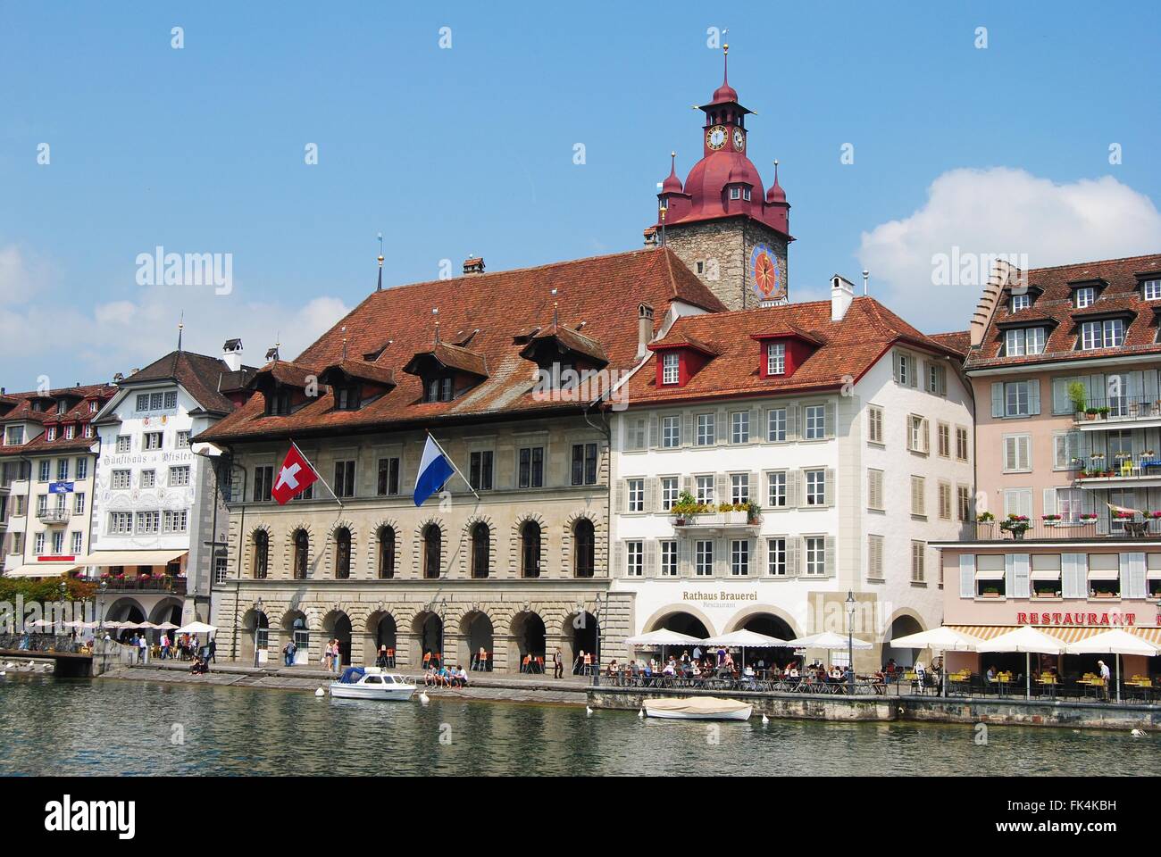 Lucerne, Switzerland – July 10, 2013. Rathaus in the Old Town area of ...