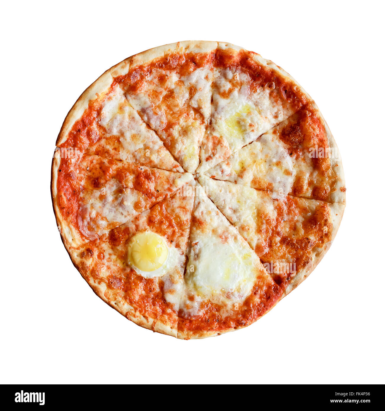 Pizza top view isolated Stock Photo - Alamy