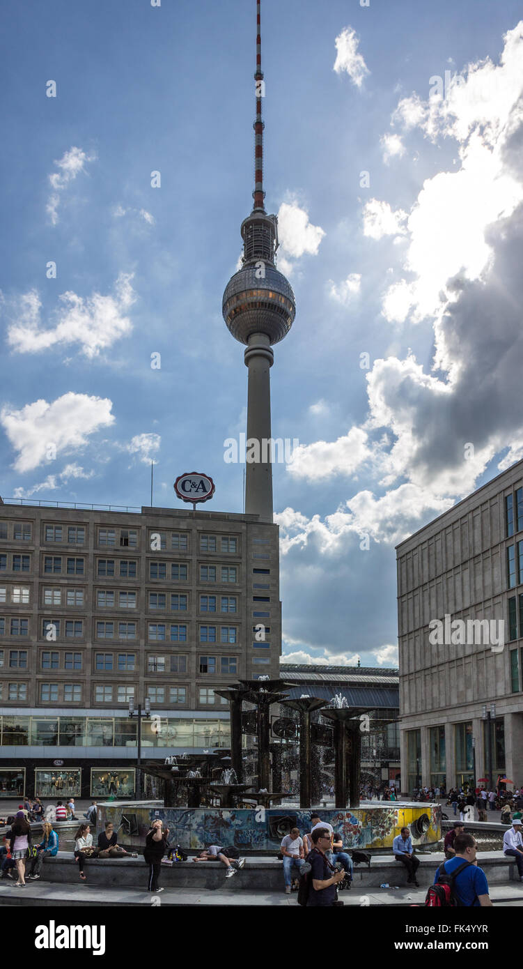 Alexanderplatz television tower in hi-res stock photography and images - Alamy