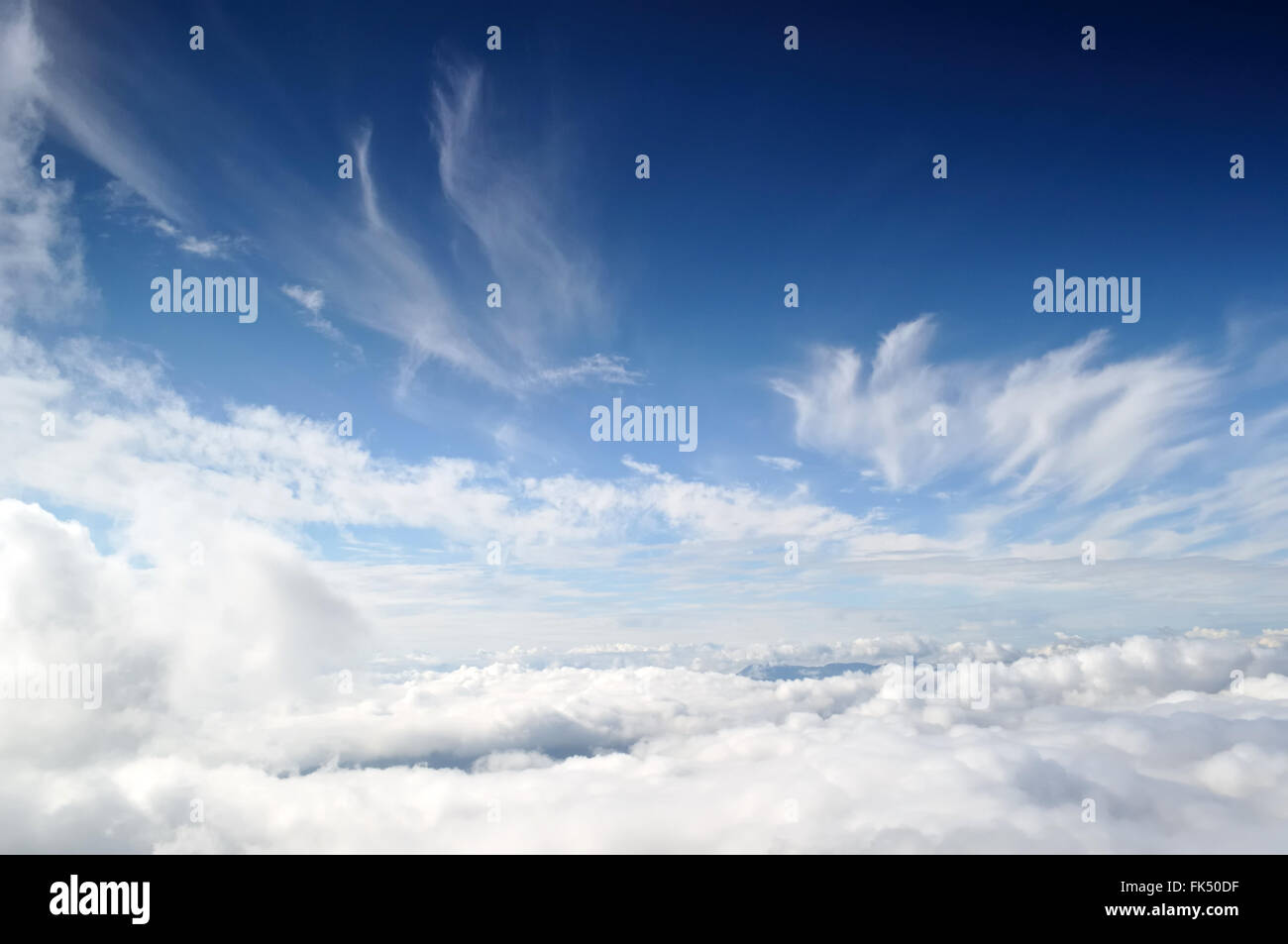 Natural sky and clouds background. Cloudy cover over mountains Stock ...