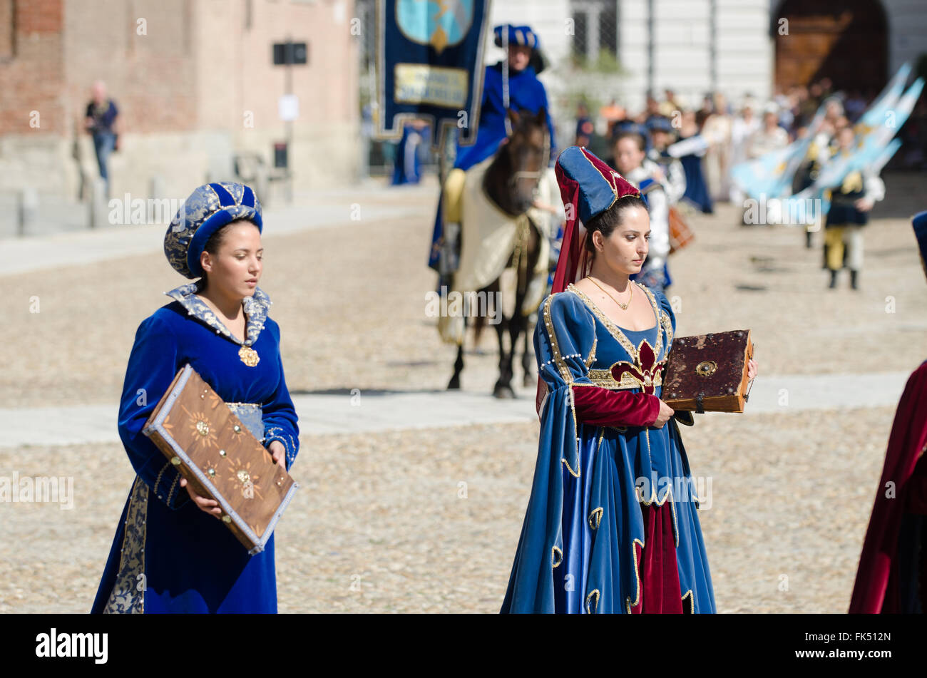 Asti, Italy - September 16, 2012: Procession of street performers in ...