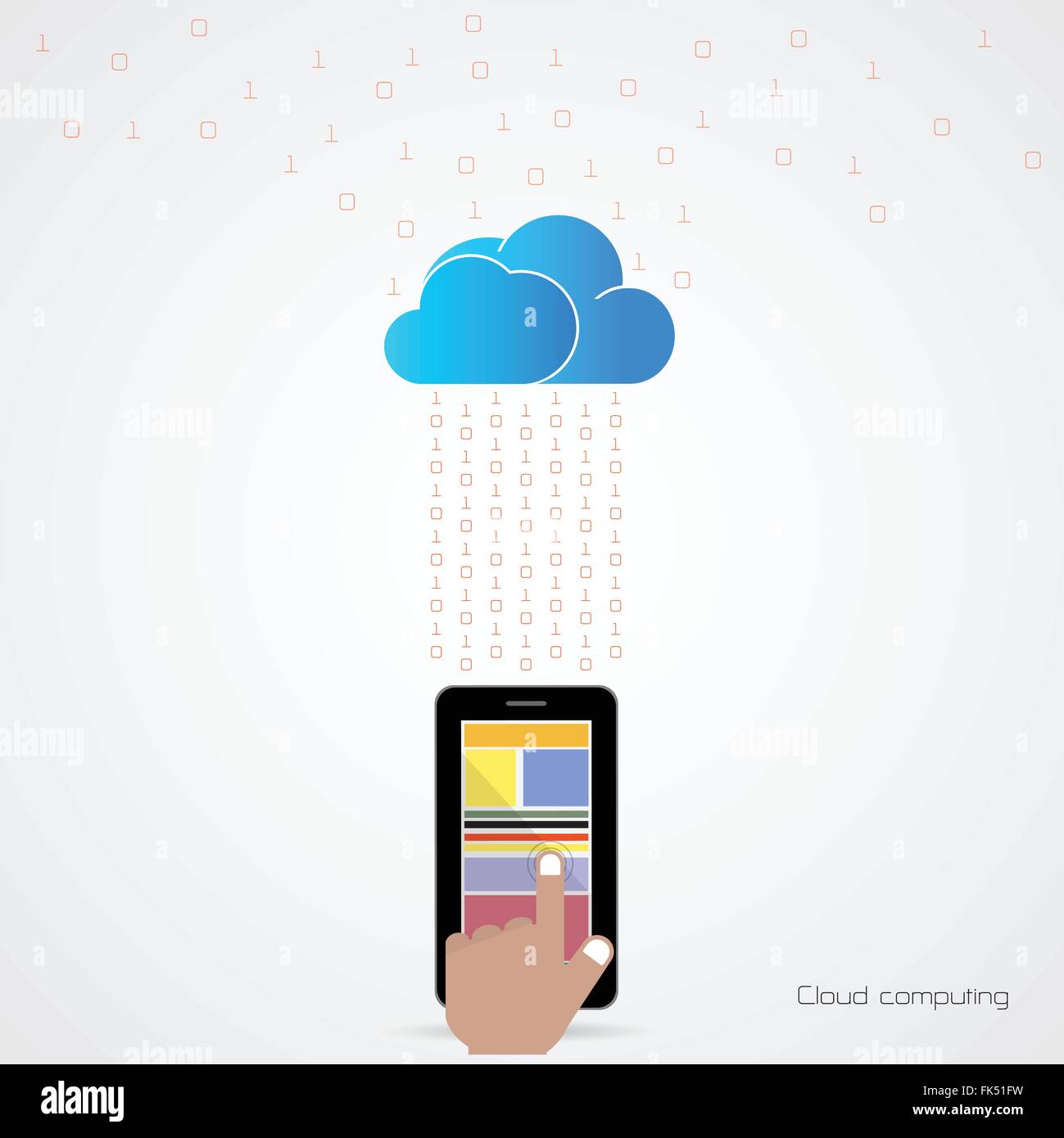 Flat Cloud Technology Computing Background Concept Data Storage Network Sever Internet