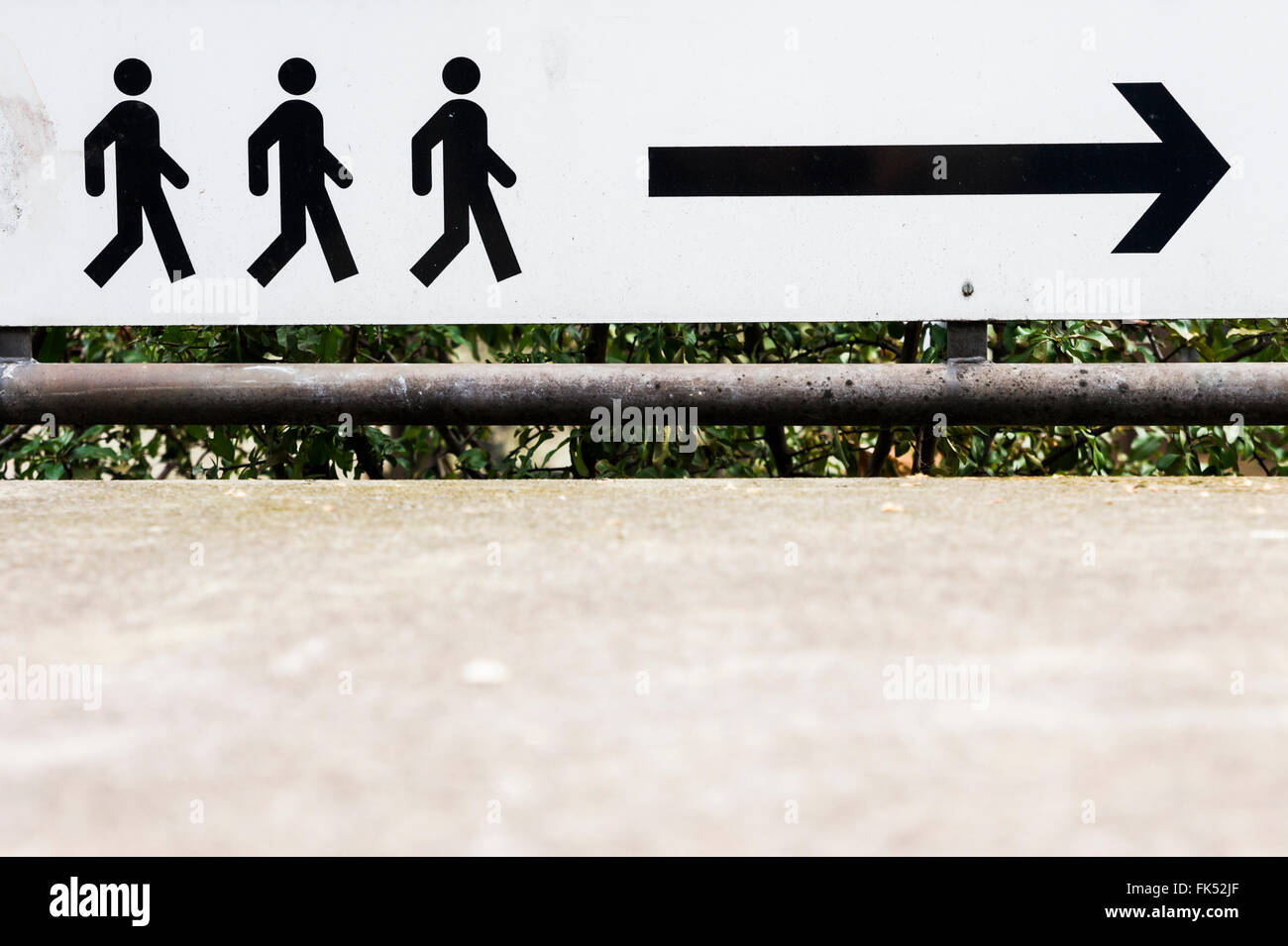 pictogram, silhouettes of three persons following an arrow Stock Photo ...